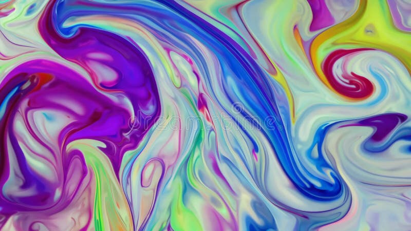 A Mesmerizing Motion of Colorful Liquid Patterns with Vibrant Swirls ...