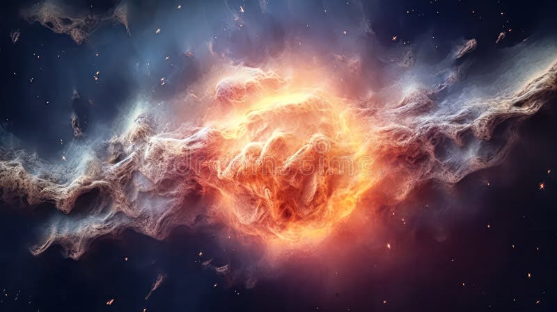 A Mesmerizing Nebula, a Cluster of Stars in Deep Space Stock Photo ...