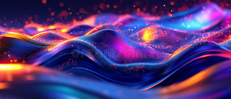 Mesmerizing Neon Waves Set the Stage in this Compelling Stock Photo ...