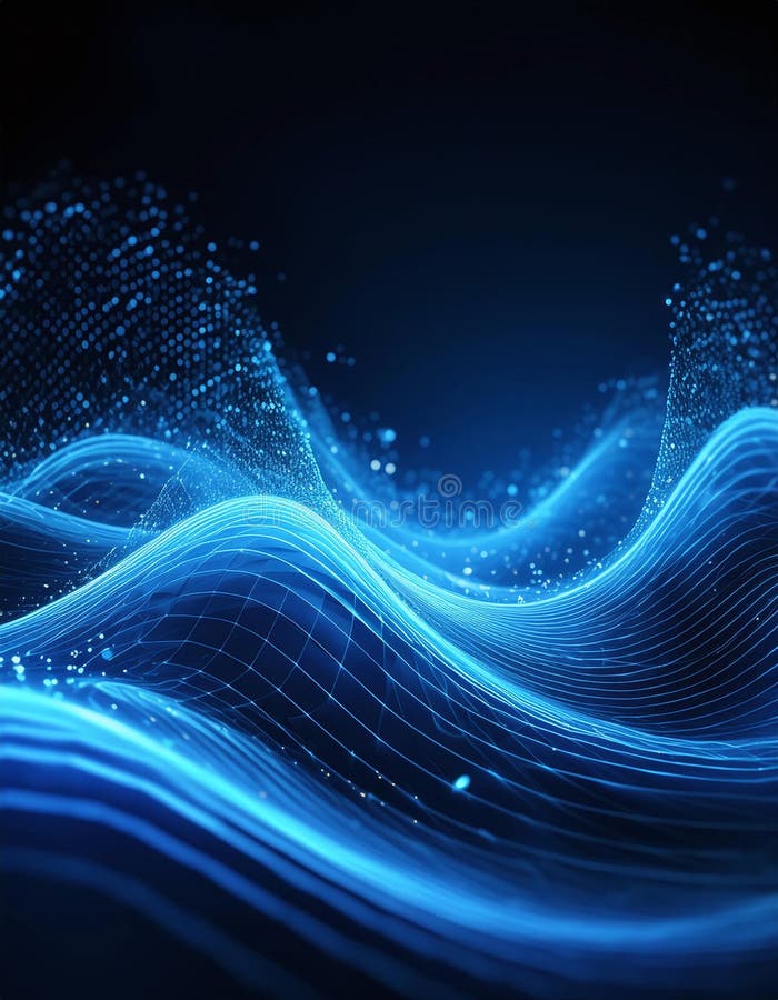 A Mesmerizing Network of Blue Lines and Dots, a Digital Landscape Stock ...