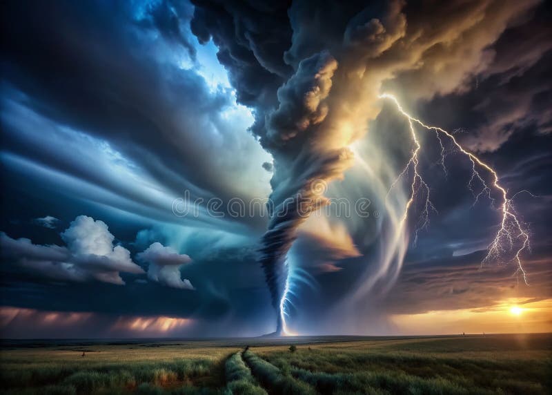 Mesmerizing Nighttime Supercell Tornado a Powerful Cyclone Unleashed ...
