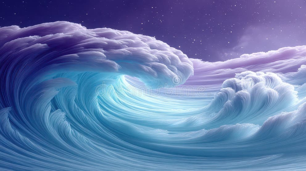 Mesmerizing Ocean Wave Under a Full Moon, Captivating Lunar Seascape ...