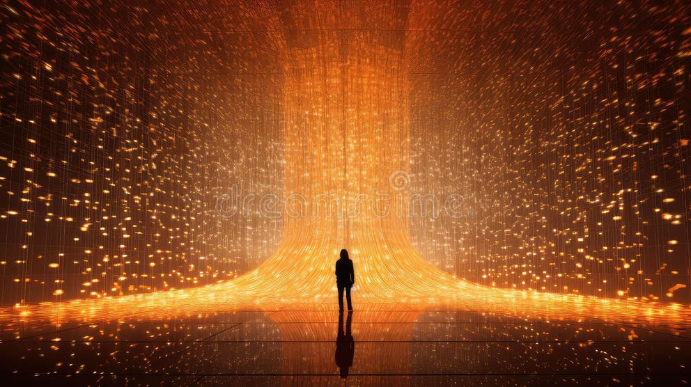 Mesmerizing orange binary stock illustration. Illustration of pulse ...