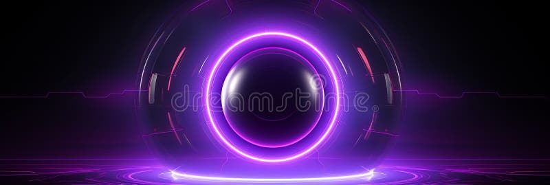 Inner Glow of a Futuristic Orb Radiates Purple Light in a Digital ...