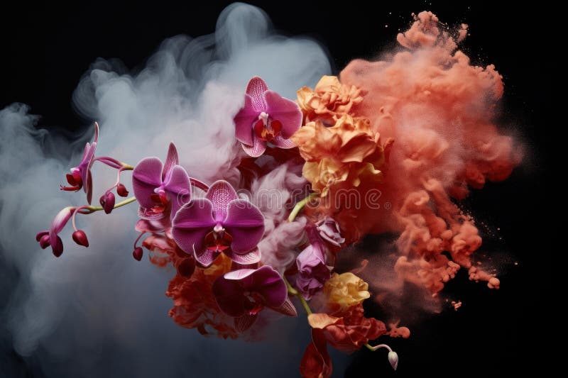 Mesmerizing Orchids Flower Smoke. Generate Ai Stock Illustration ...
