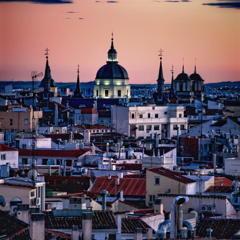 Mesmerizing Panorama of a City with Amazing Buildings at the Sunset ...