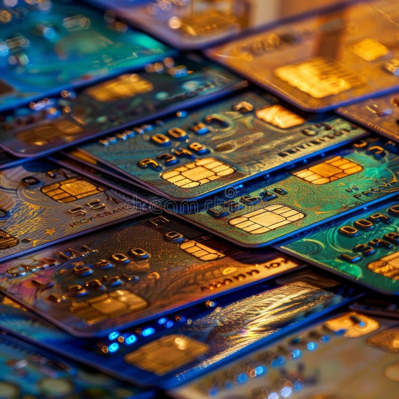 A Mesmerizing Pattern Formed by Overlapping Credit Card Numbers Stock ...