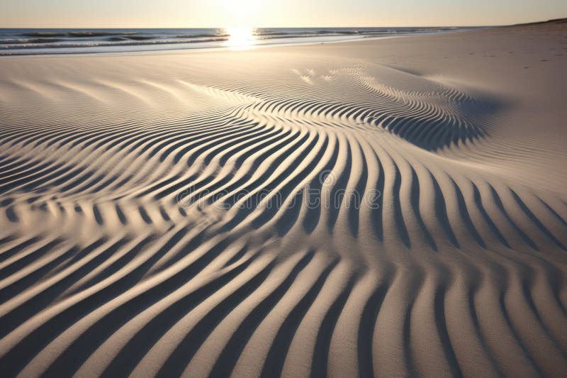 Mesmerizing Patterns Created by Light and Shadow on a Beach Stock ...
