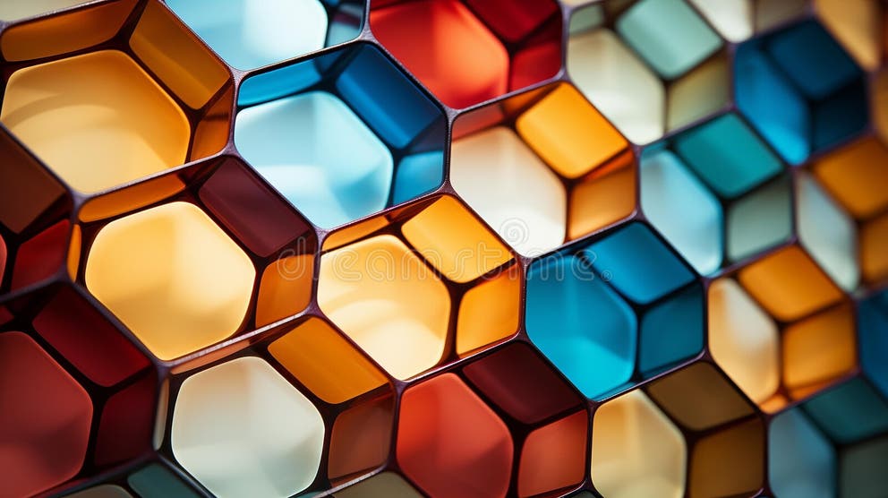 Colorful Triangular Tiles: Abstract Geometric Patterns in Honeycomb ...