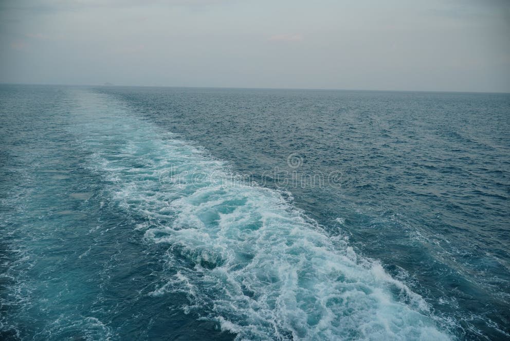 Marine Pathways: Ship S Wake Amid Foamy Currents Stock Image - Image of ...