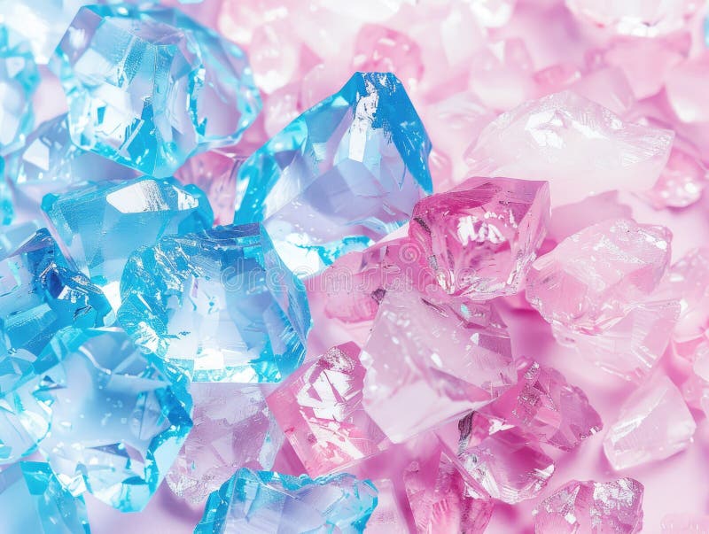 Mesmerizing Pink and Blue Crystal Formations with Vibrant Hues Stock ...