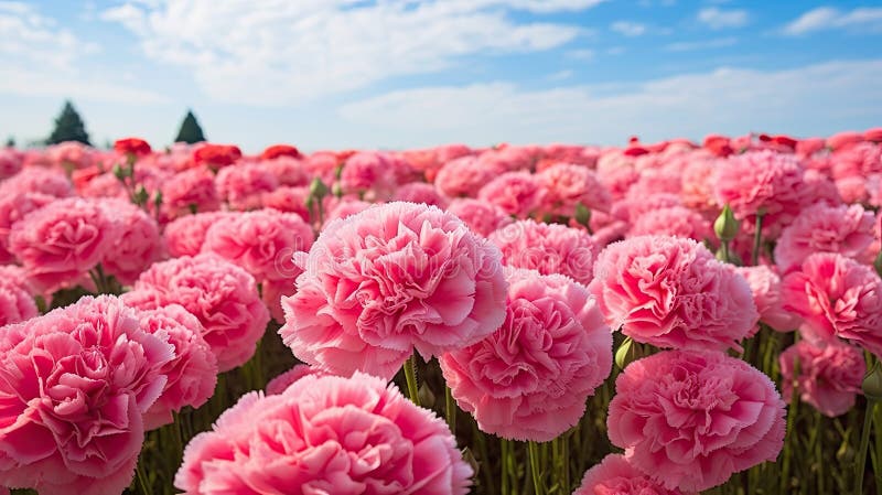Mesmerizing Pink Carnations Stock Illustration - Illustration of rows ...