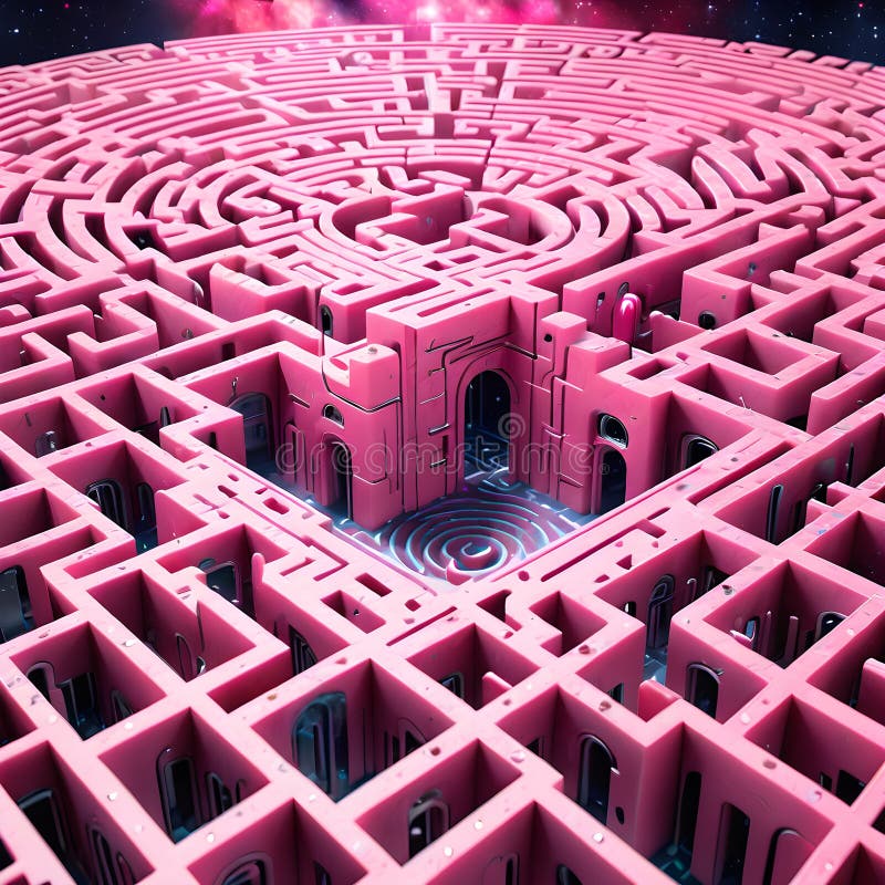 Mesmerizing Pink 3D Labyrinth: a Captivating Maze Exploration ...