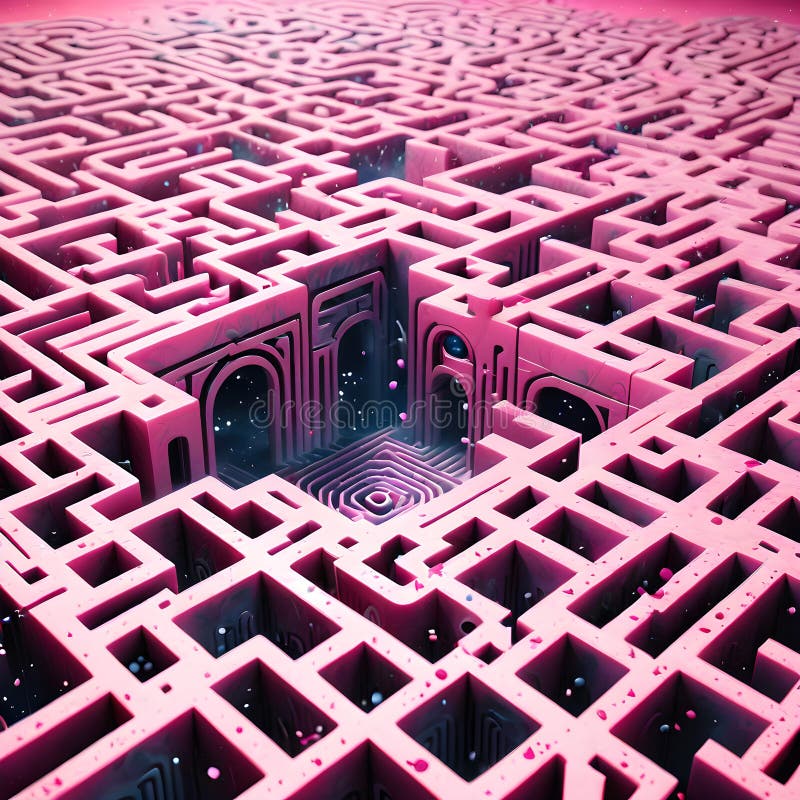 Mesmerizing Pink 3D Labyrinth: a Captivating Maze Exploration ...