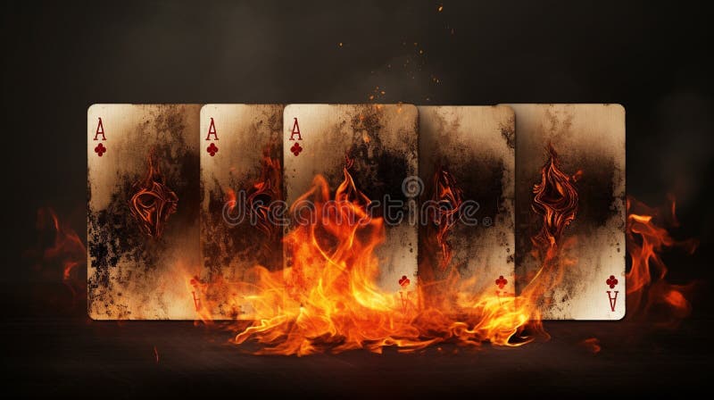 Playing Card with Fire Generated by AI Tool Stock Illustration ...