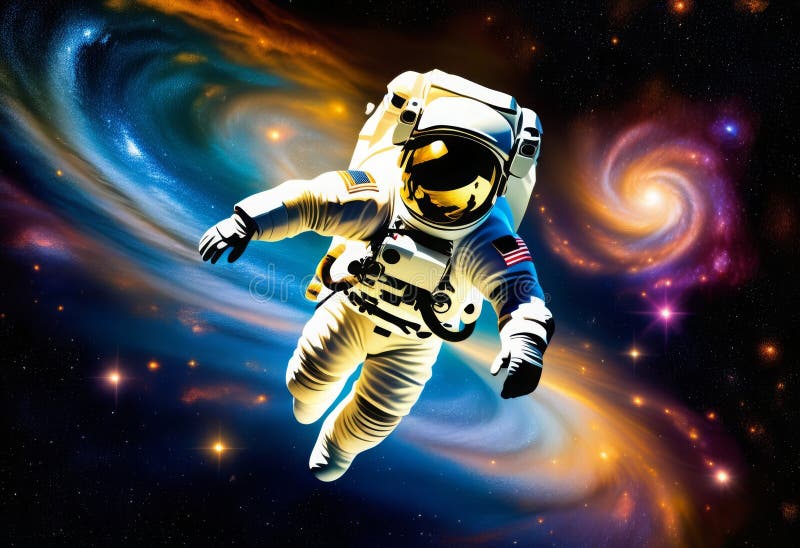 A Mesmerizing Portrait of Intergalactic Exploration Stock Illustration ...