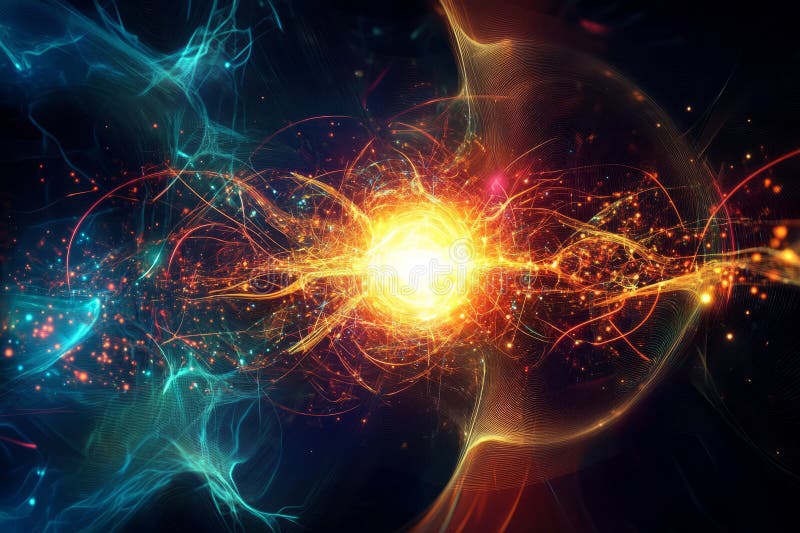 A Mesmerizing Quantum Data Explosion, Featuring Glowing Cybernetic ...