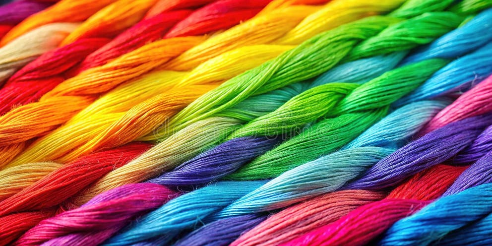 Mesmerizing Rainbow Interwoven Threads a Vibrant Textile Fabric Design ...