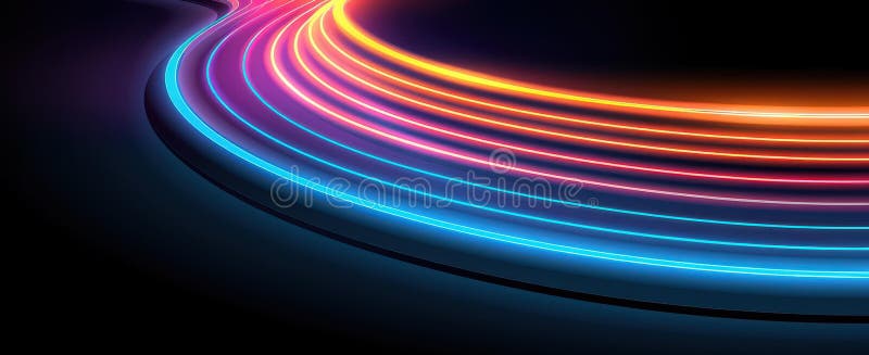 Mesmerizing Rainbow Light Trails Against a Dark Backdrop Stock ...