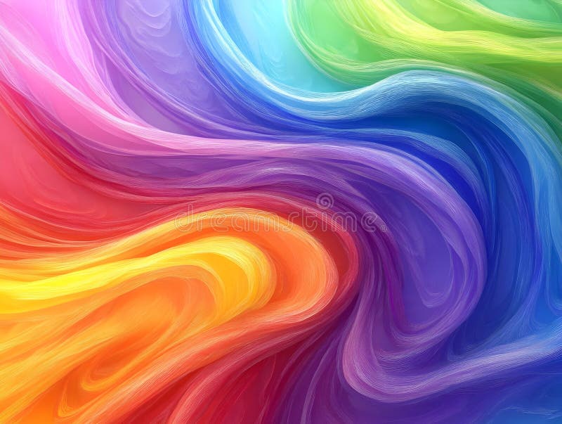 Mesmerizing Rainbow Swirls Vibrant Abstract Fluid 3D Stock Photo ...
