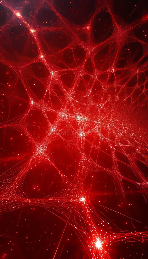 A Mesmerizing Red Abstract Background Featuring Neural Networks and ...