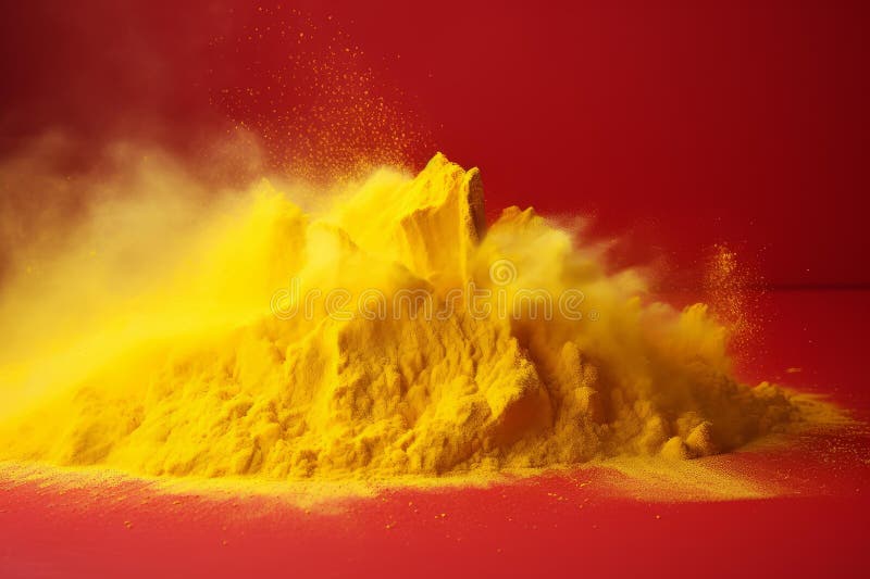 Mesmerizing Red Yellow Powder Explosion. Generate Ai Stock Image ...