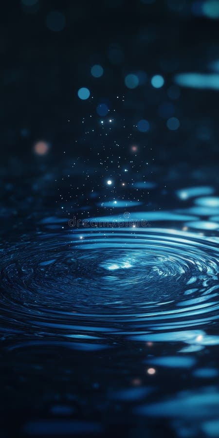 Mesmerizing Ripples and Sparkling Light Reflections on a Tranquil Water ...