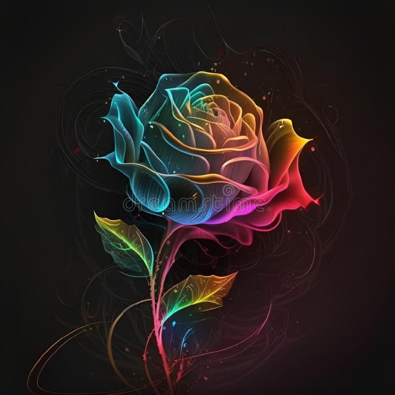 A Mesmerizing Rose with Petals in a Spectrum of Inverted Colors Stock ...