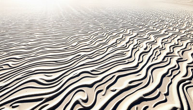 Mesmerizing Sand Patterns in Sunlit Desert Landscape Stock Illustration ...