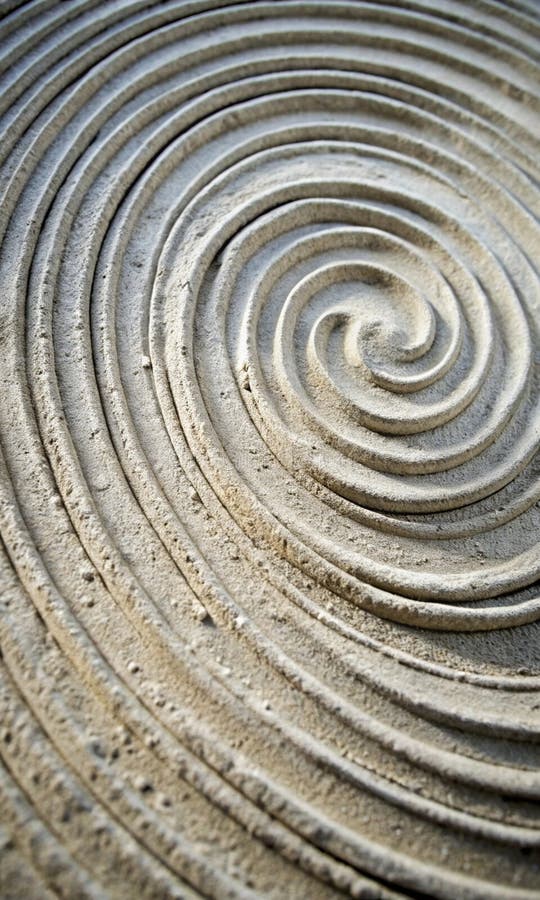 Mesmerizing Sand Spiral Texture with Repeating Circular Patterns ...