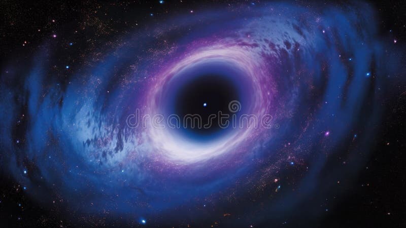 Black Hole Inside Shining Nebula Deep Space Surrounded by Twinkling ...