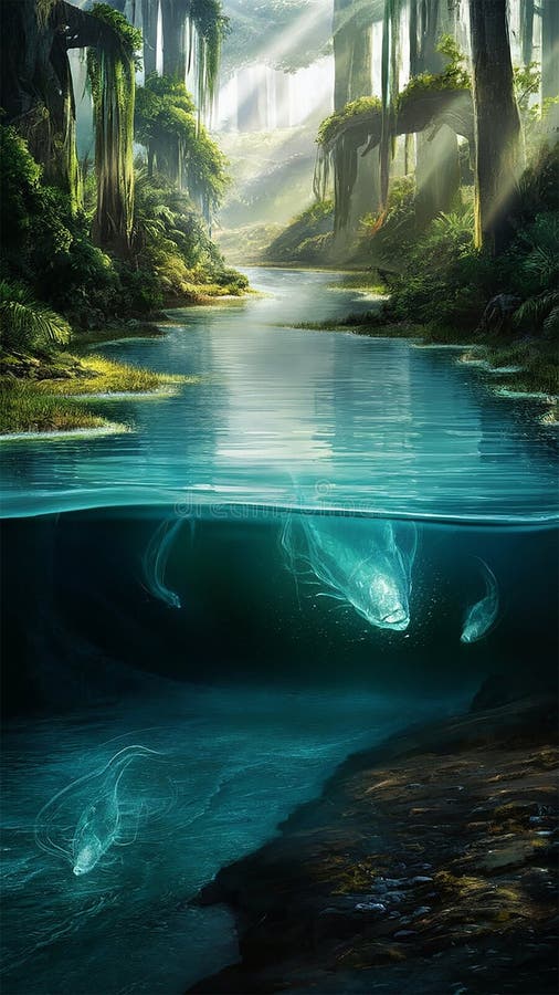 A Mesmerizing Scene of a Pristine River Weaving through a Lush ...