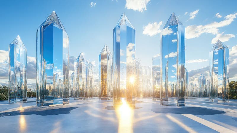 Crystal Structures Bright Sunlight Futuristic Design Stock Photos - Free & Royalty-Free Stock ...