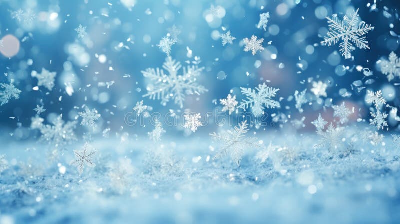 A Mesmerizing Scene of Snowflakes Drifting in the Wind. Generative AI ...