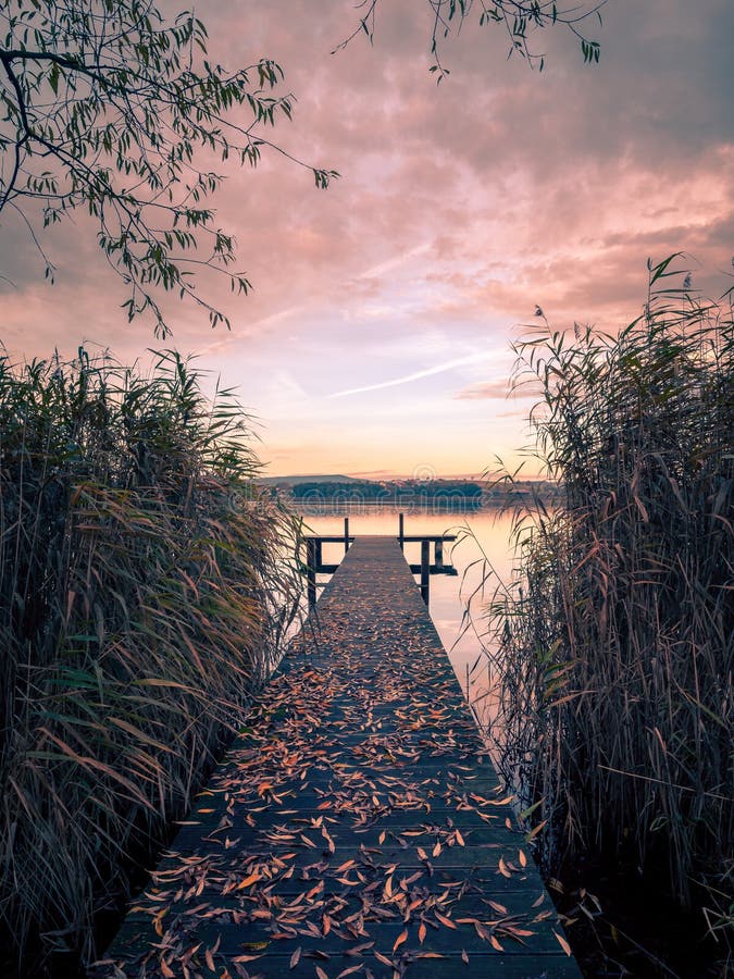 Mesmerizing Scenery of a Lake at Sunset Stock Photo - Image of mountain ...