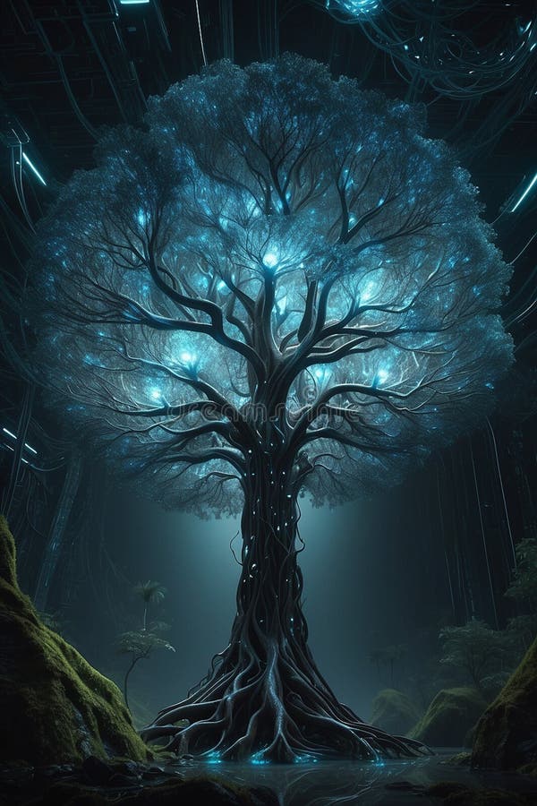 A Mesmerizing Scifi Tech-savvy Binary Tree Entity. AI Generated Stock ...
