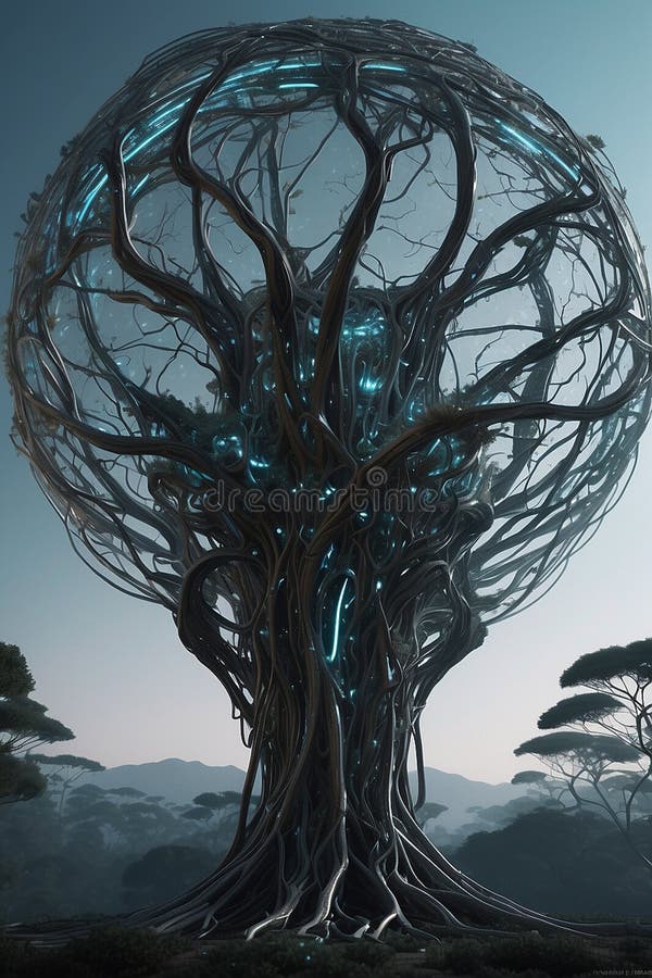 A Mesmerizing Scifi Tech-savvy Binary Tree Entity. AI Generated Stock ...