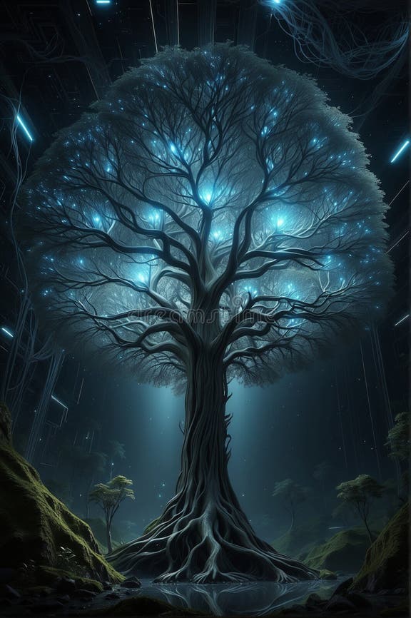 A Mesmerizing Scifi Tech-savvy Binary Tree Entity. AI Generated Stock ...