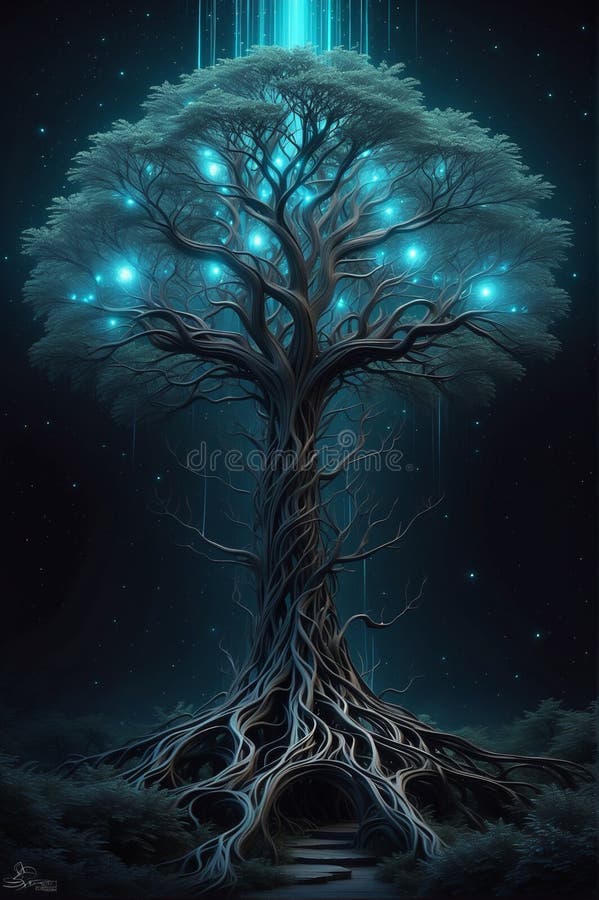 A Mesmerizing Scifi Tech-savvy Binary Tree Entity. AI Generated Stock ...