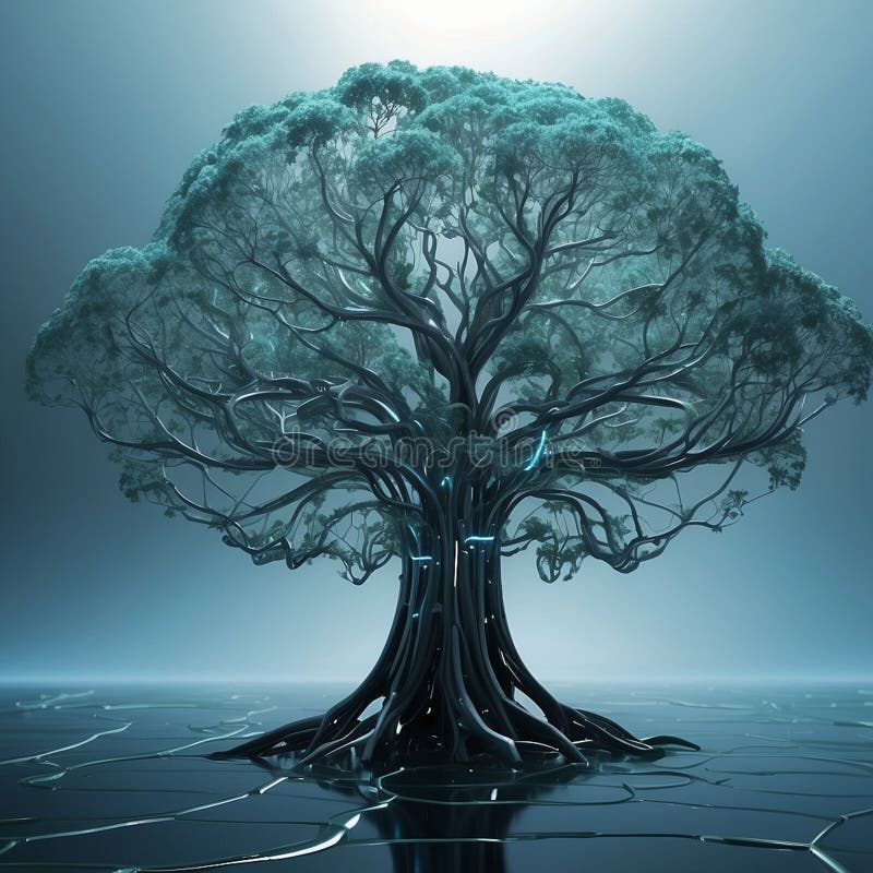A Mesmerizing Scifi Tech-savvy Binary Tree Entity. AI Generated Stock ...