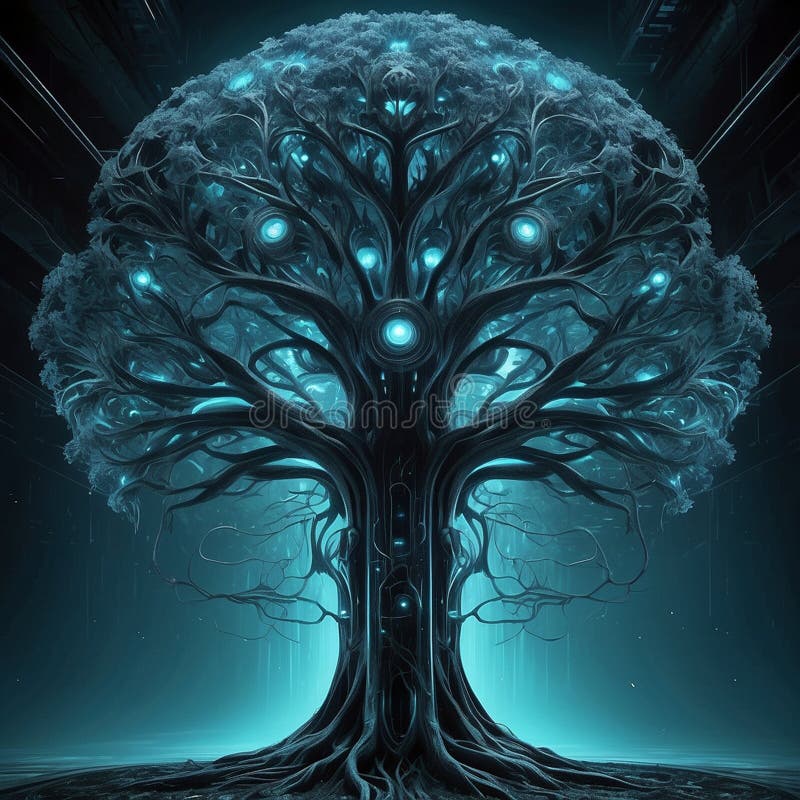 A Mesmerizing Scifi Tech-savvy Binary Tree Entity. AI Generated Stock ...