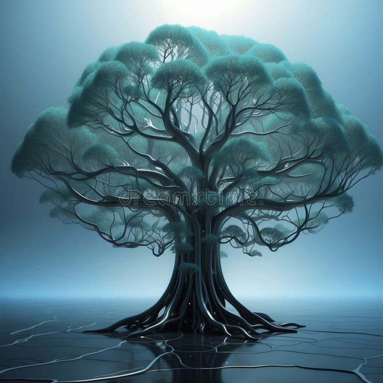 A Mesmerizing Scifi Tech-savvy Binary Tree Entity. AI Generated Stock ...