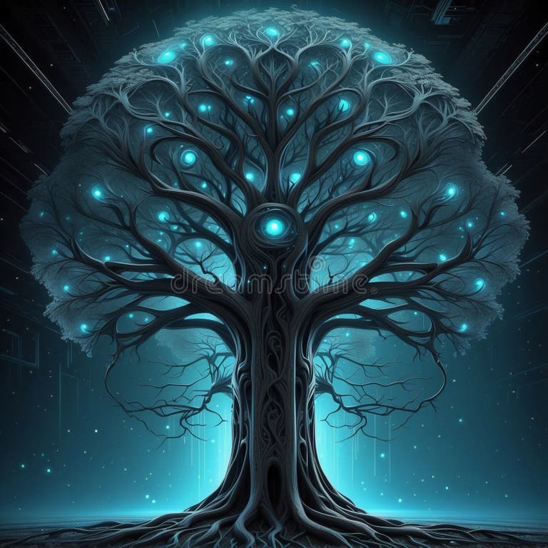 A Mesmerizing Scifi Tech-savvy Binary Tree Entity. AI Generated Stock ...