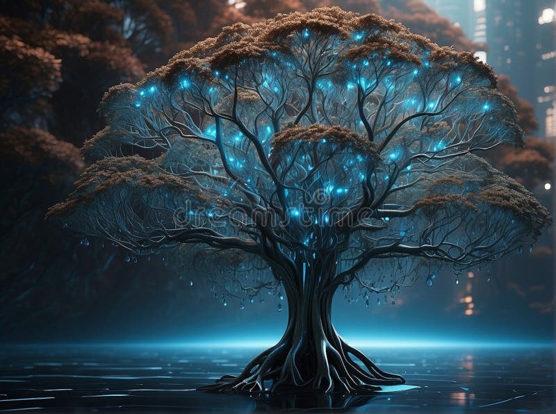A Mesmerizing Scifi Tech-savvy Binary Tree Entity. AI Generated Stock ...
