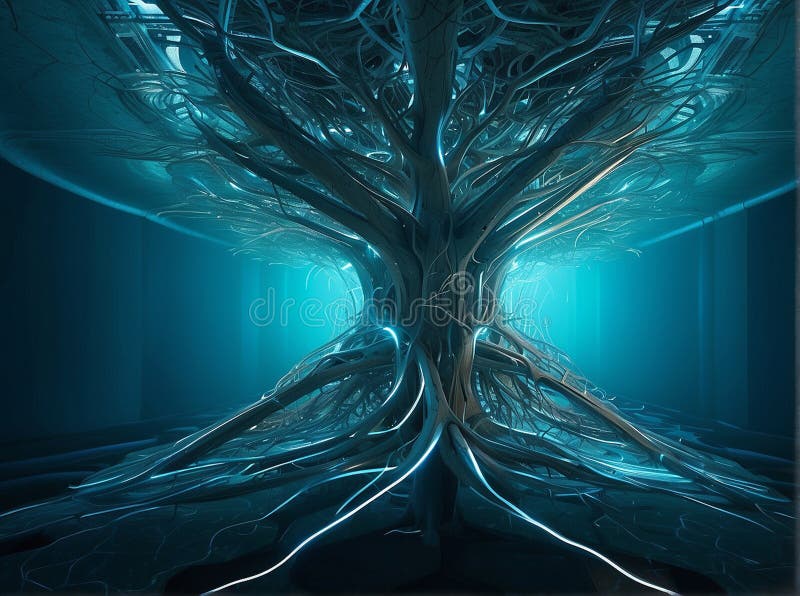 A Mesmerizing Scifi Tech-savvy Binary Tree Entity. AI Generated Stock ...