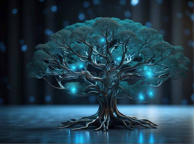 A Mesmerizing Scifi Tech-savvy Binary Tree Entity. AI Generated Stock ...