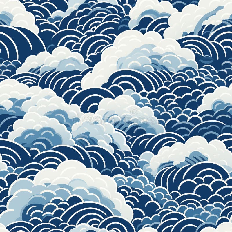 Seigaiha Waves: Interlocking Circles Pattern Stock Illustration ...