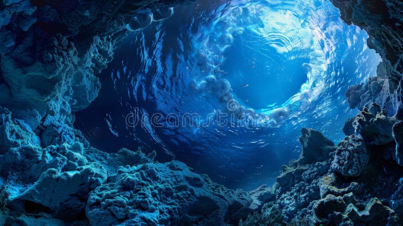The Mesmerizing Shade of Blue in a Deep Oceanic Hole Drawing You Deeper into Its Depths Stock ...