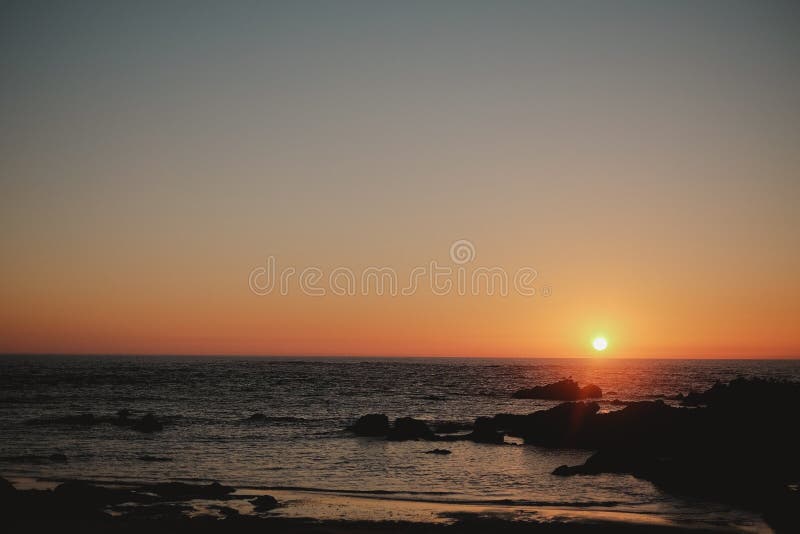 Mesmerizing Shot of the Tranquil Beach during Sunset Stock Image ...