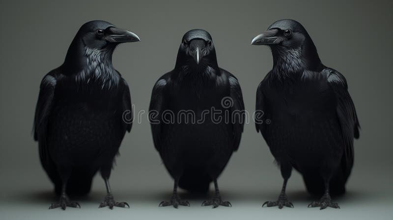 Mesmerizing Sight: Ravens in Formation, Flying with Precision Stock ...